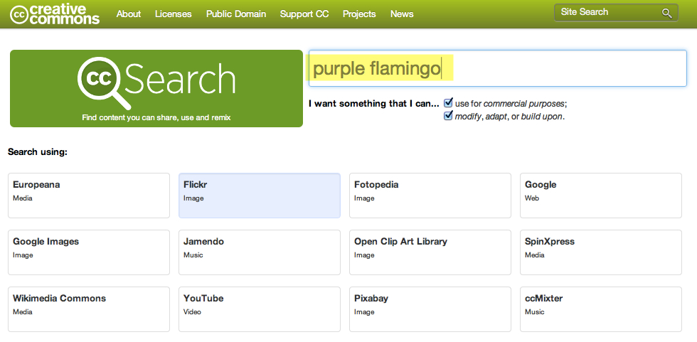 Creative Commons Photos Search